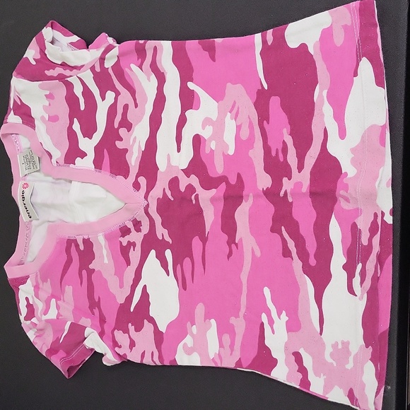 Energie | Shirts & Tops | Energie Pink Glittery Camouflage Short Sleeve ...